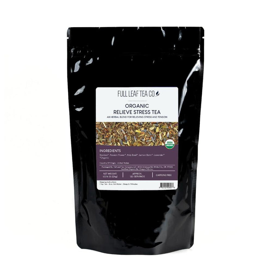 Organic Relieve Stress Tea - Loose Leaf Herbal | Full Leaf Tea Company